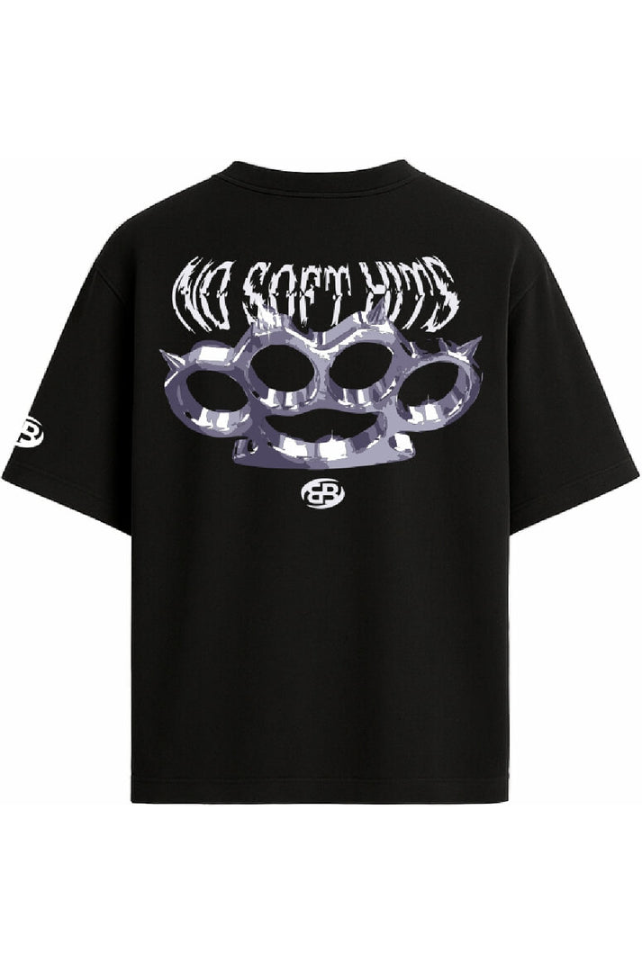 No Soft Hits Black Oversized T-shirt – Bad and Boujee